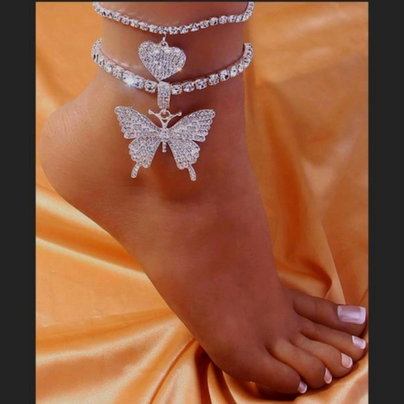 Serving Looks | Jewelry | Sexy Two Piece Heart Butterfly Rhinestone ...